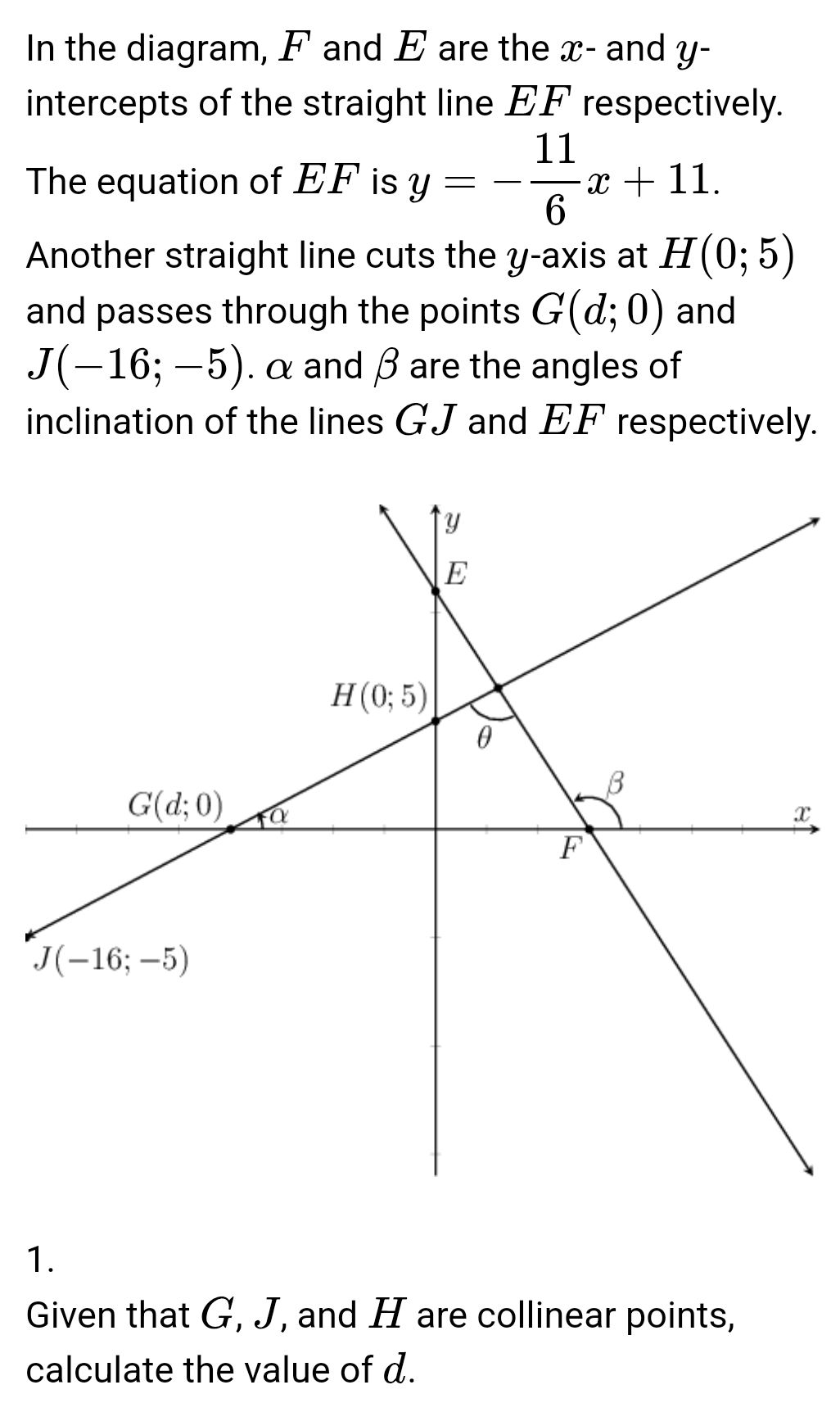 In the diagram, $F$ and $E$ are the $x$- and | StudyX