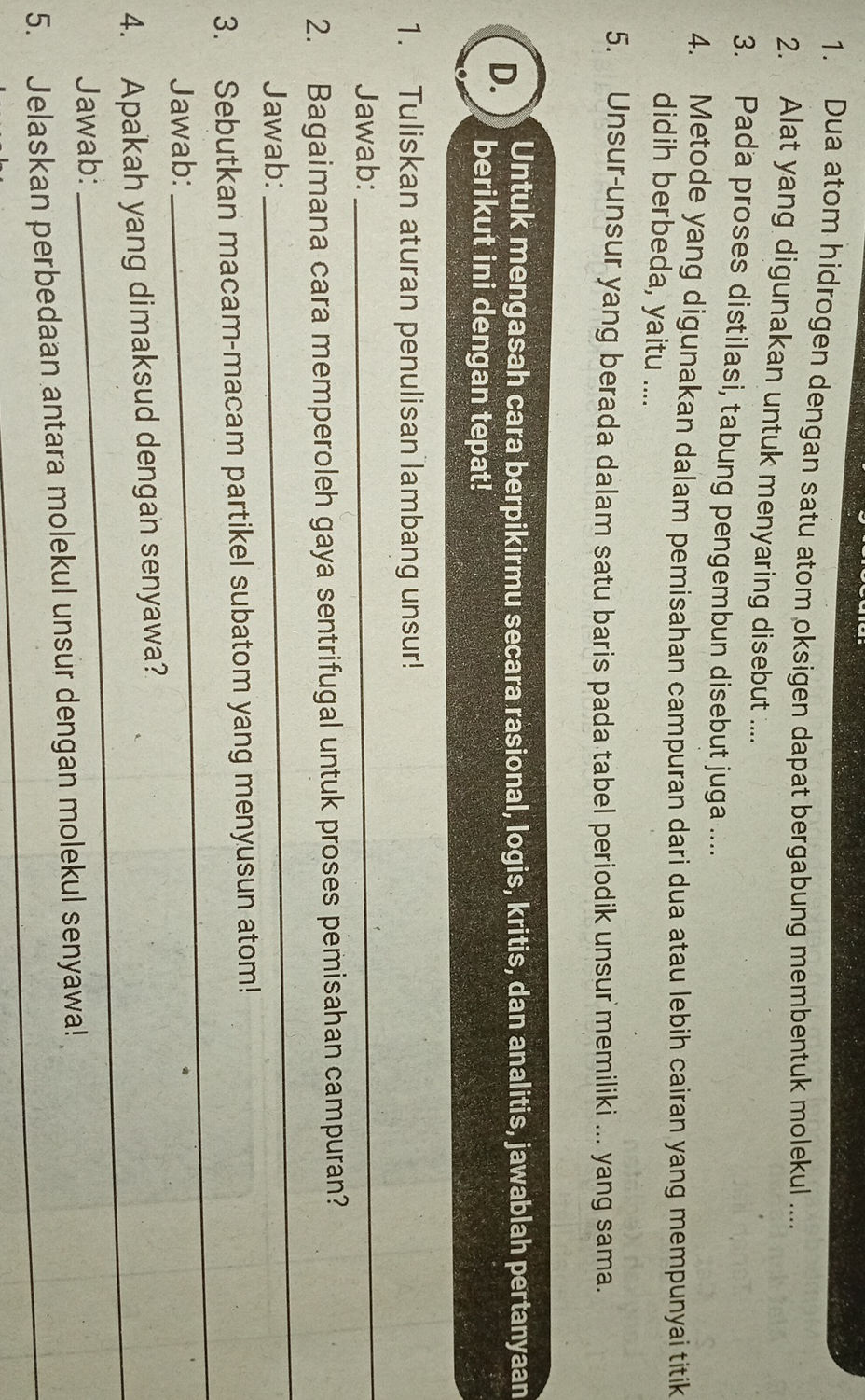 1. Tuliskan aturan penulisan lambang unsur! | StudyX