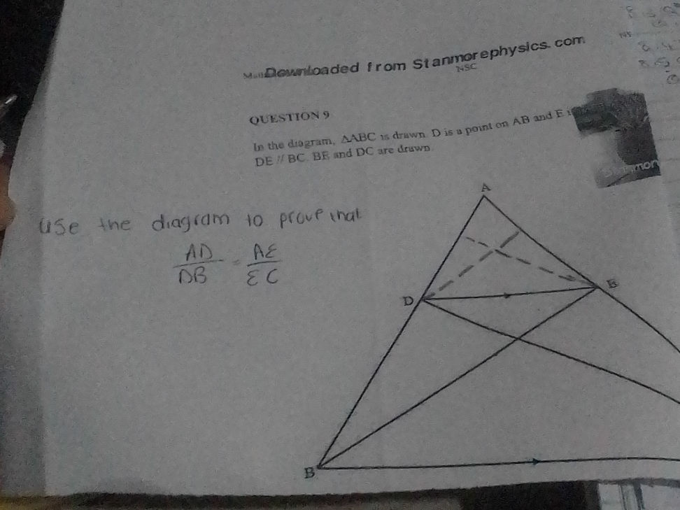In the diagram, \( ABC\) is drawn. D is a | StudyX