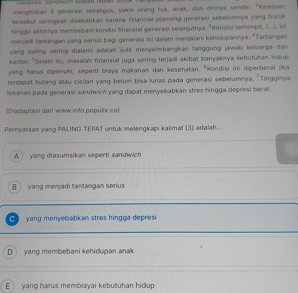 Pernyataan yang PALING TEPAT untuk | StudyX