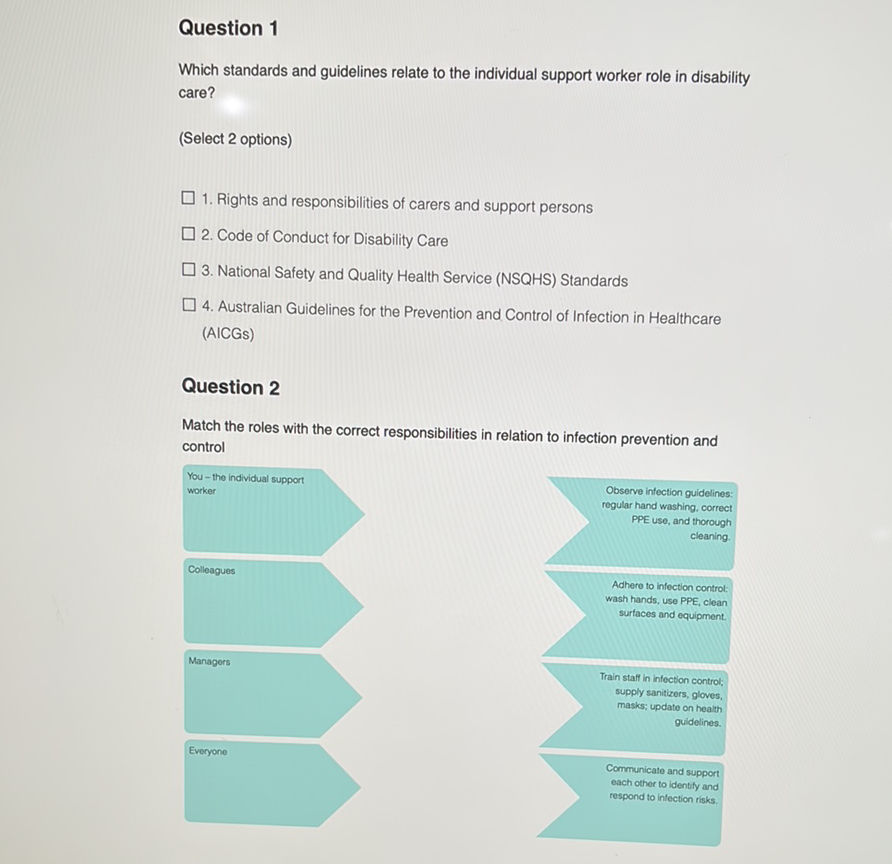 Question 1 Which standards and guidelines | StudyX