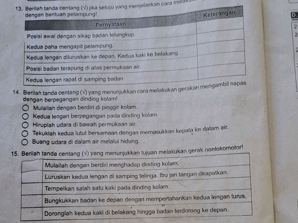 13. Berilah tanda centang (√) jika setuju | StudyX