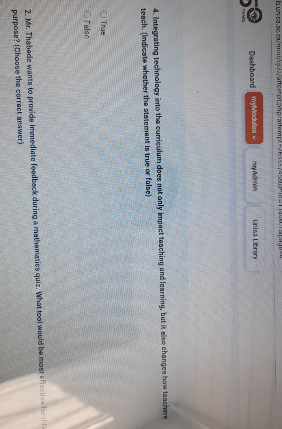 4. Integrating technology into the | StudyX