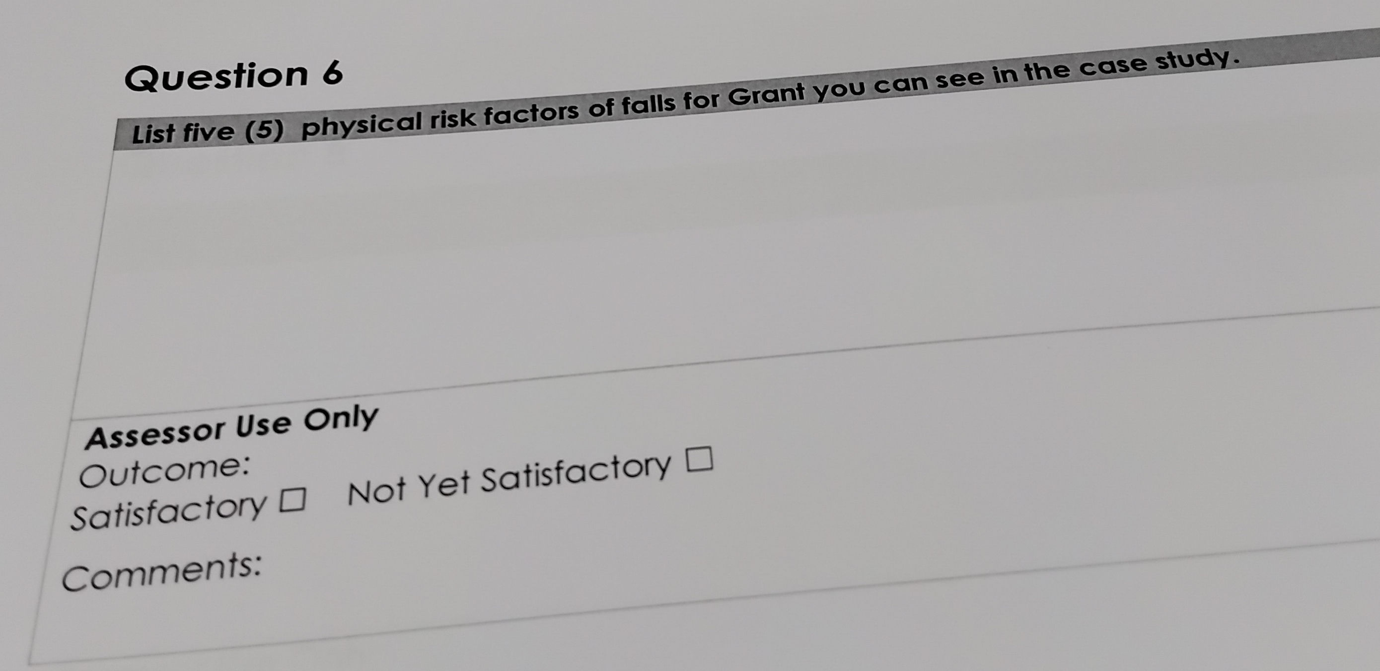 Question 6 List five (5) physical risk | StudyX