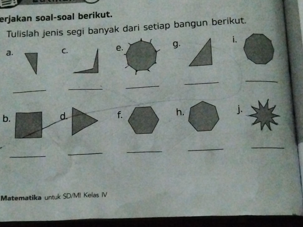 Tulislah jenis segi banyak dari setiap | StudyX