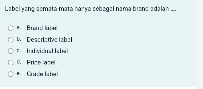 Label yang semata-mata hanya sebagai nama | StudyX