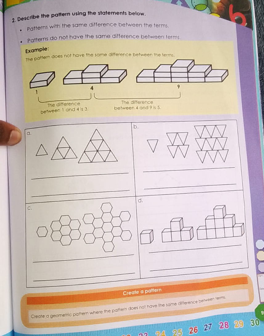 2. Describe the pattern using the statements | StudyX
