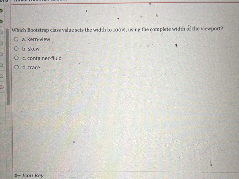 Which Bootstrap class value sets the width | StudyX