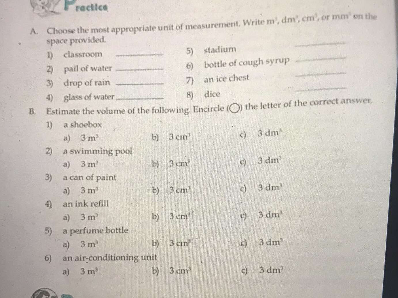 A. Choose the most appropriate unit of | StudyX