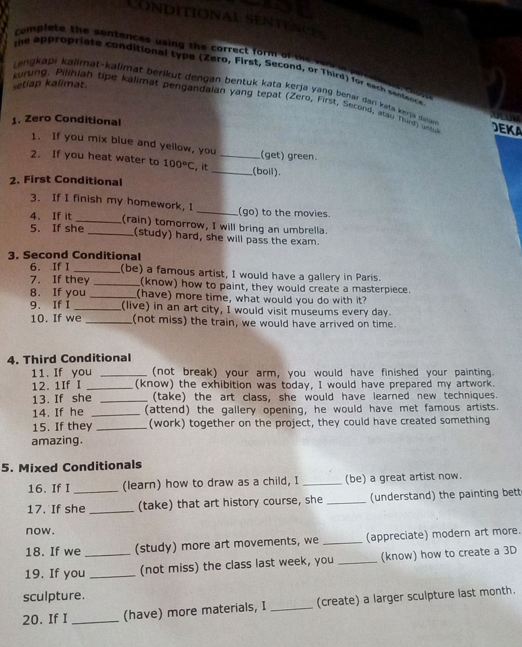 Complete the sentences using the correct | StudyX