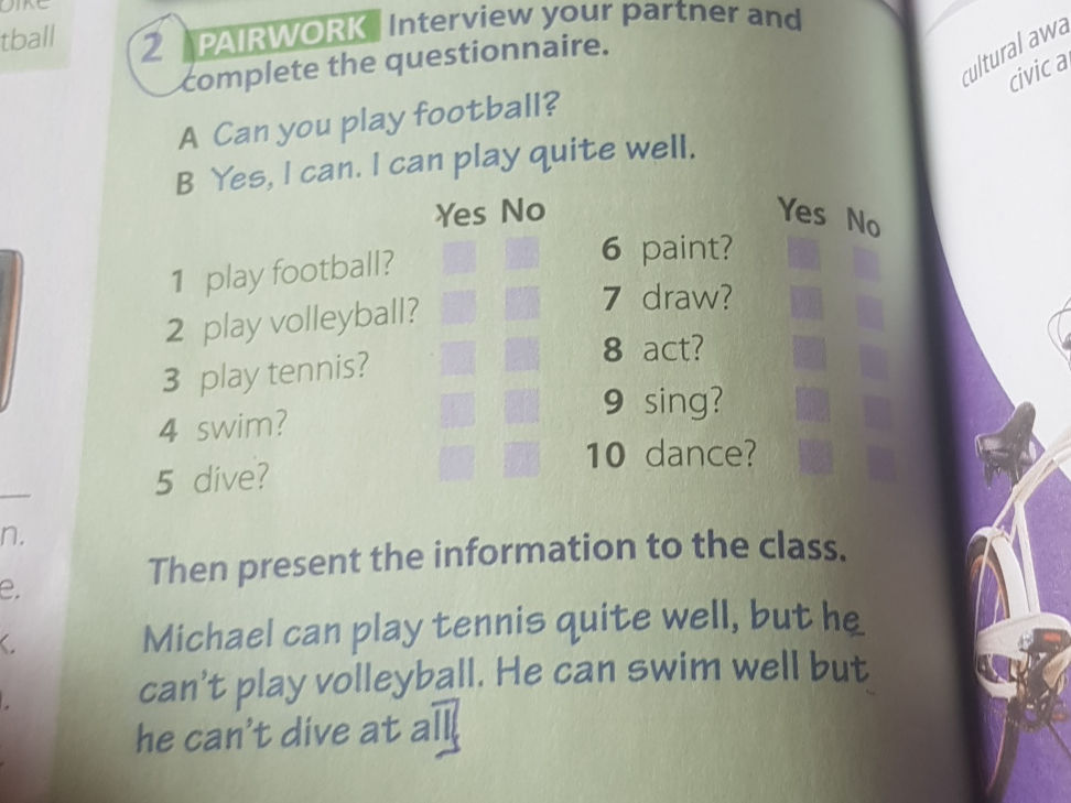 Interview your partner and complete the | StudyX