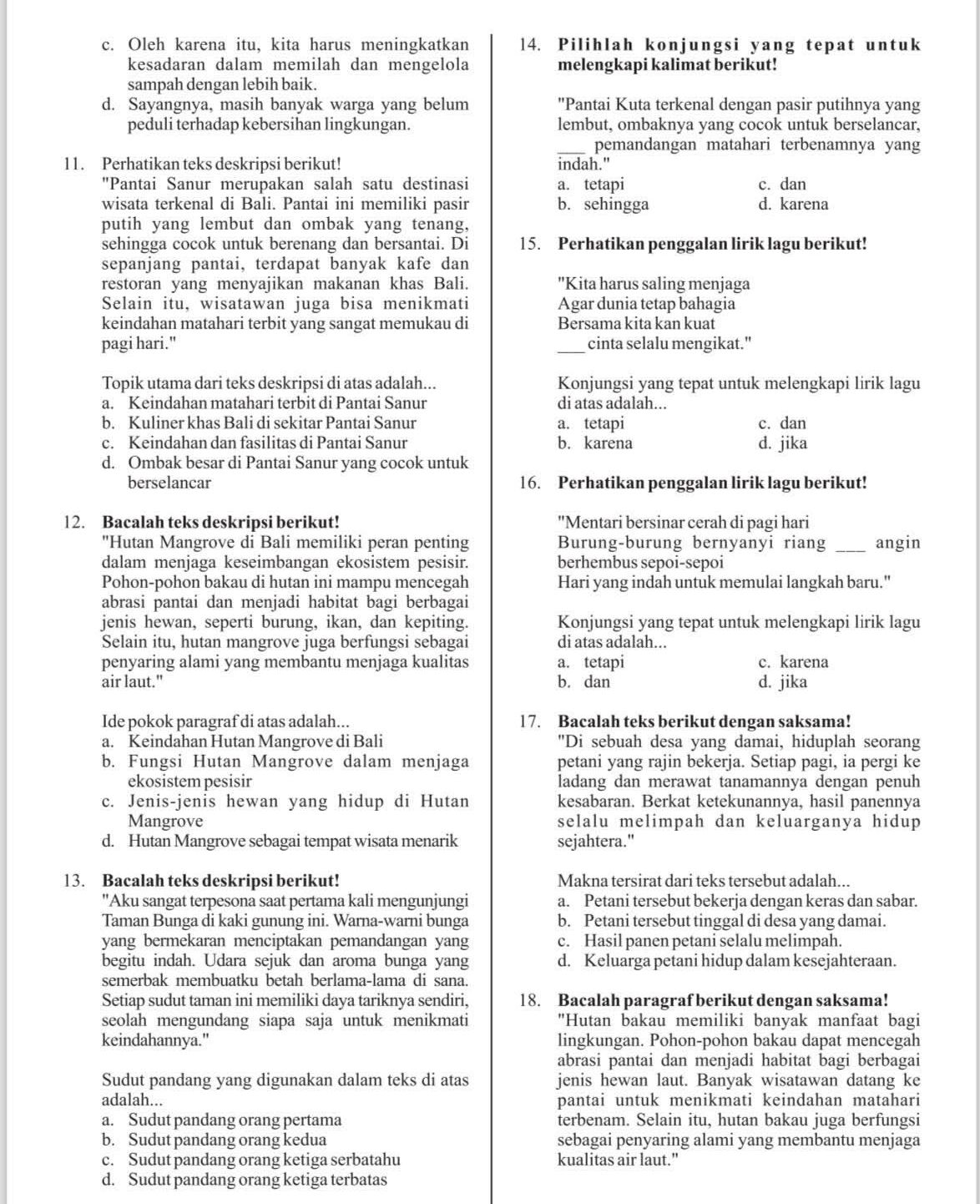 11. Perhatikan teks deskripsi berikut! | StudyX