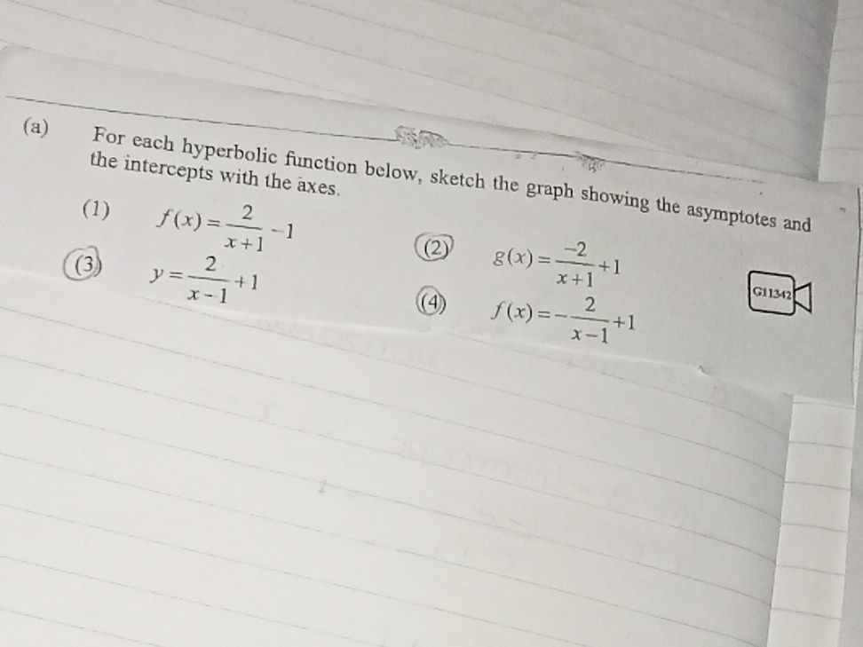 (a) For each hyperbolic function below, | StudyX