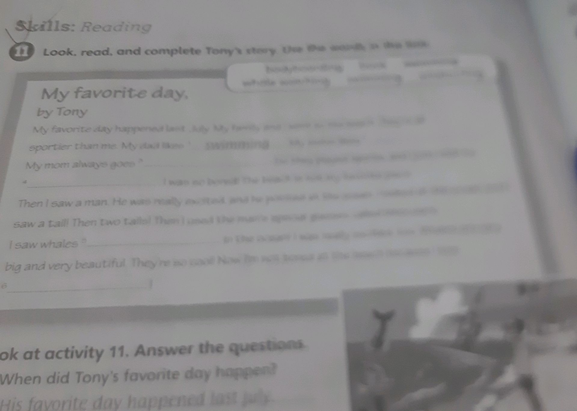 Look, read, and complete Tony's story. My | StudyX