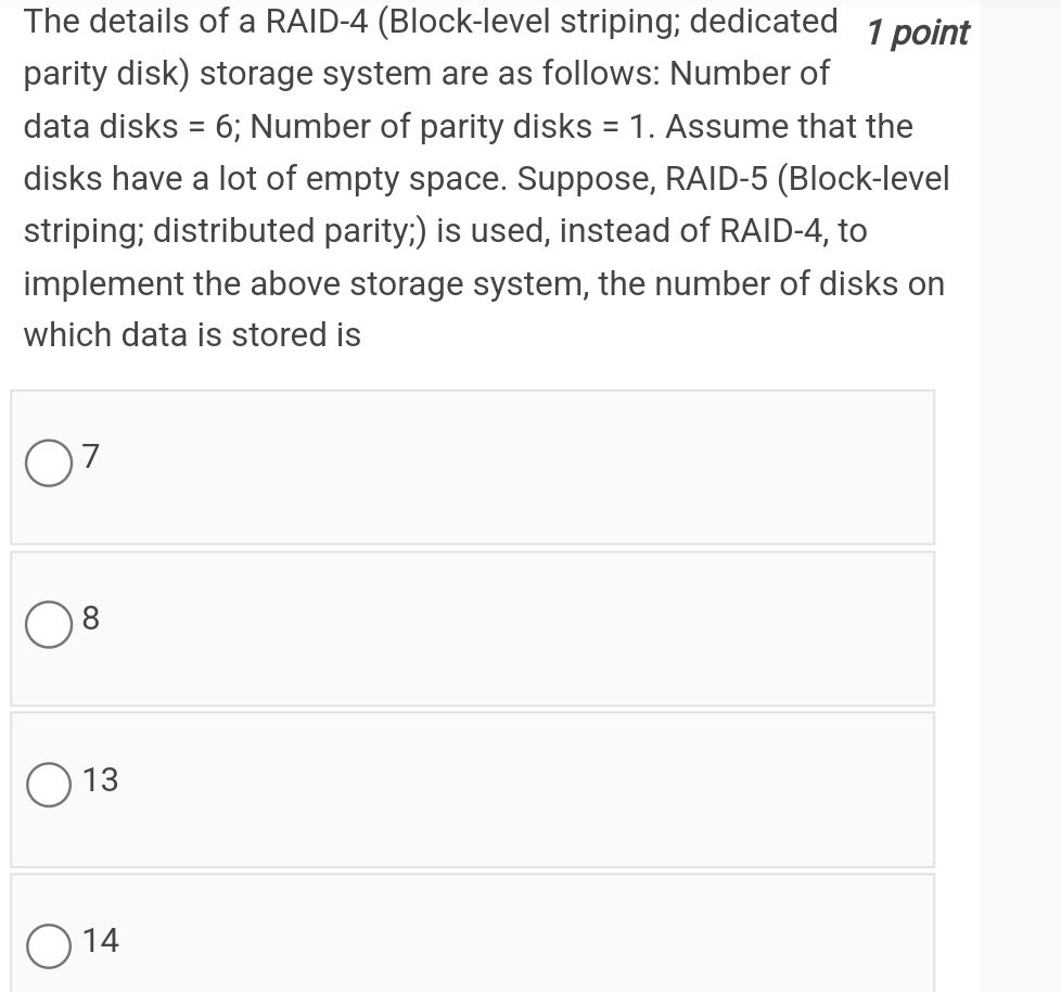 The details of a RAID-4 (Block-level | StudyX