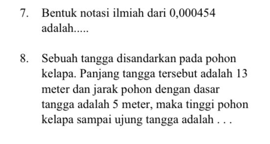 7. Bentuk notasi ilmiah dari 0,000454 | StudyX