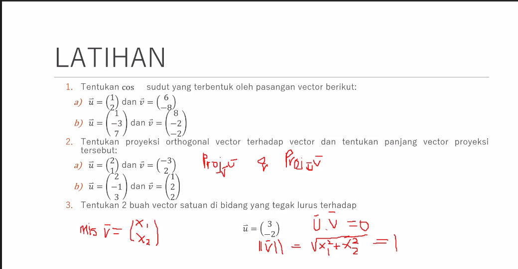 1. Tentukan cos sudut yang terbentuk oleh | StudyX