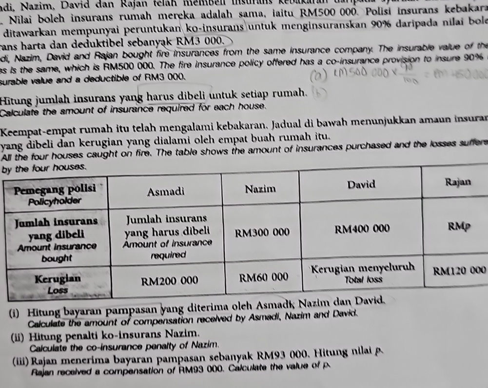 Hitung jumlah insurans yang harus dibeli | StudyX