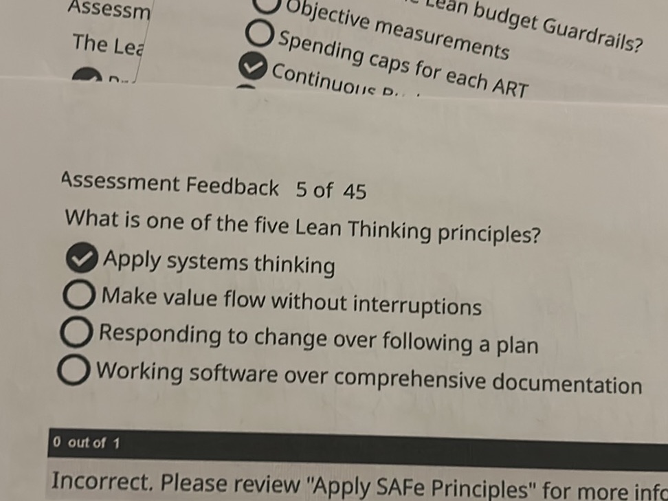 What is one of the five Lean Thinking | StudyX