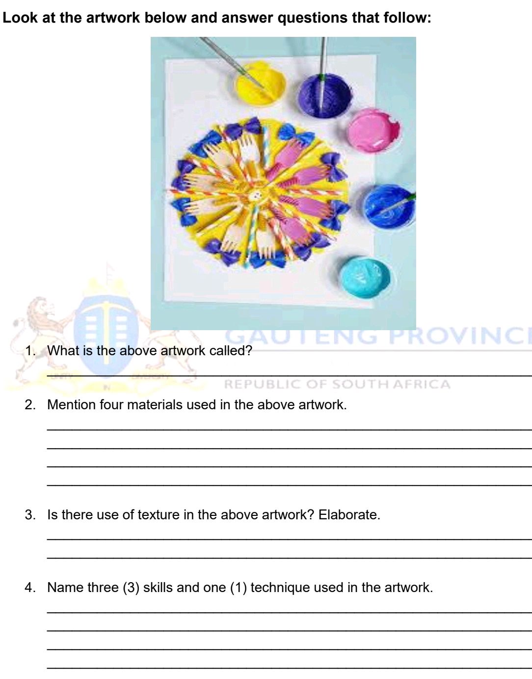 Look at the artwork below and answer | StudyX