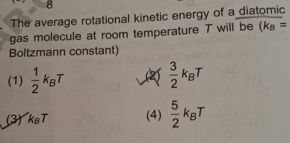 The average rotational kinetic energy of a | StudyX