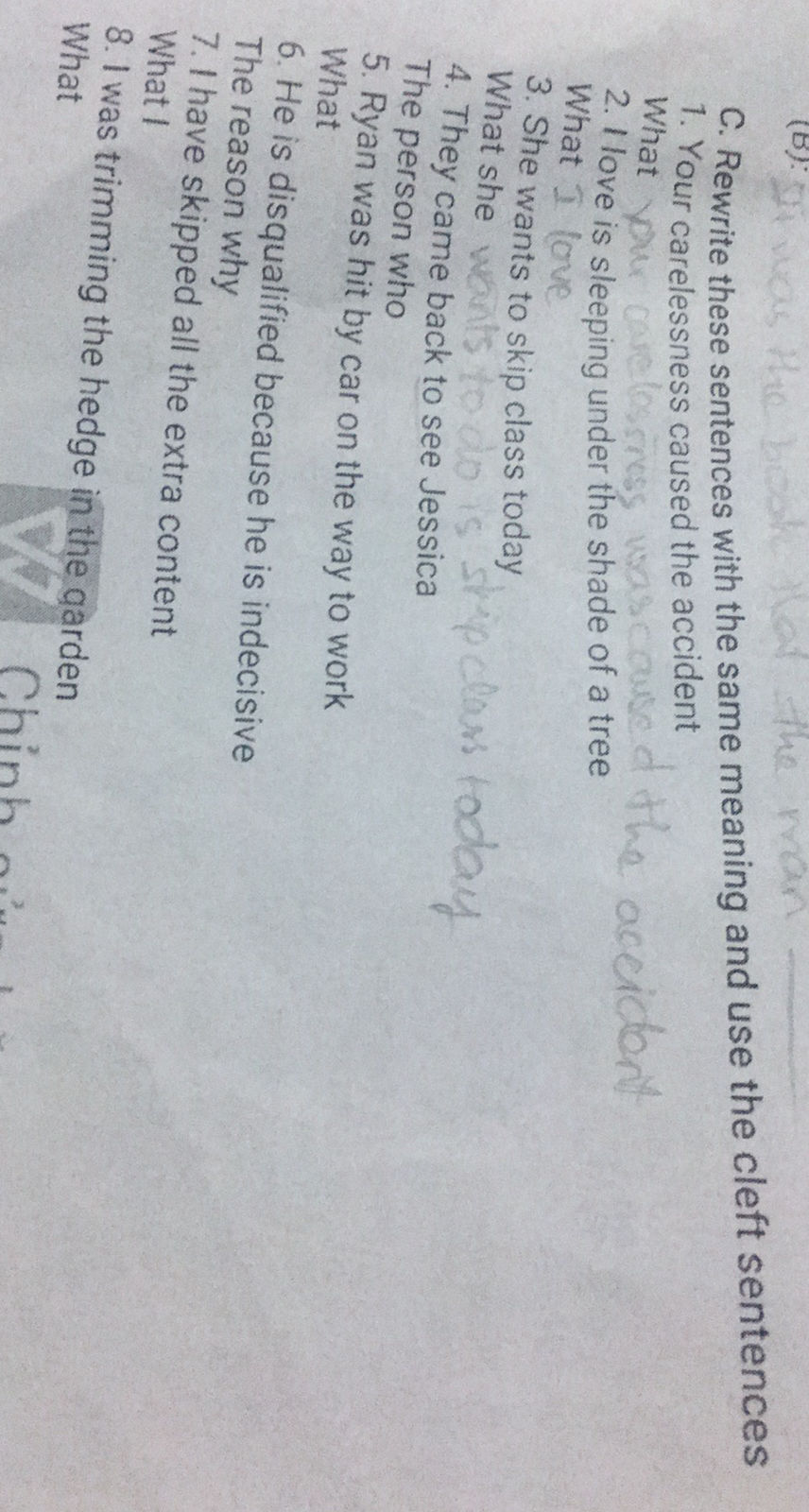 C. Rewrite these sentences with the same | StudyX