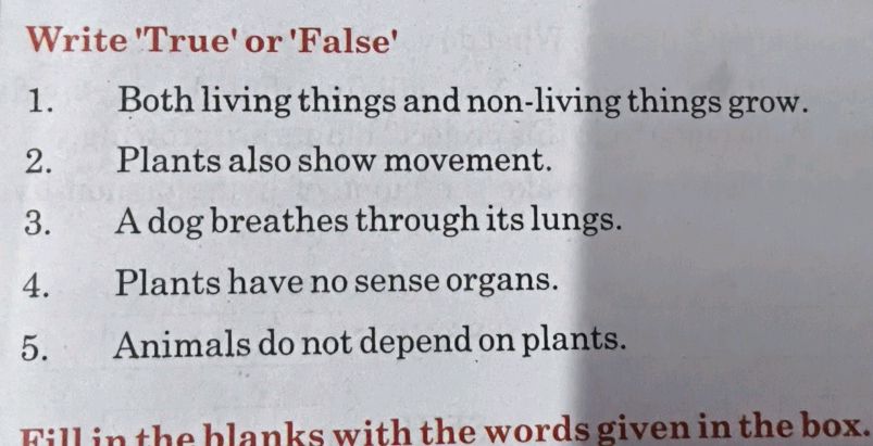 Write 'True' or 'False' 1. Both living | StudyX