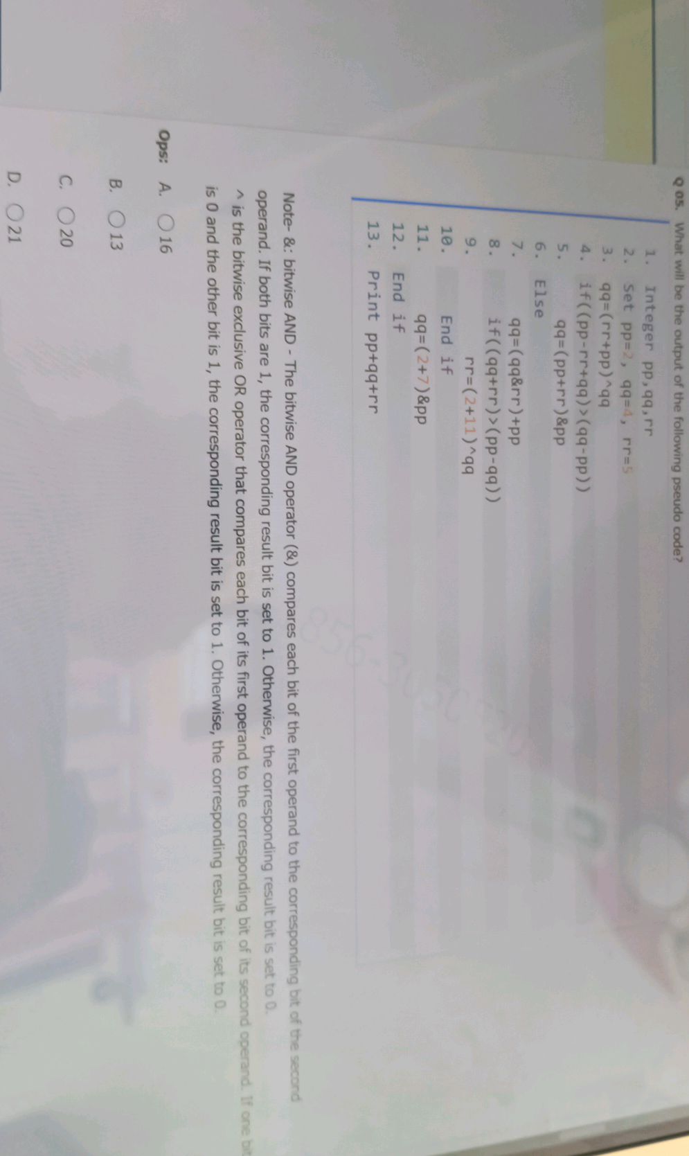 What will be the output of the following | StudyX