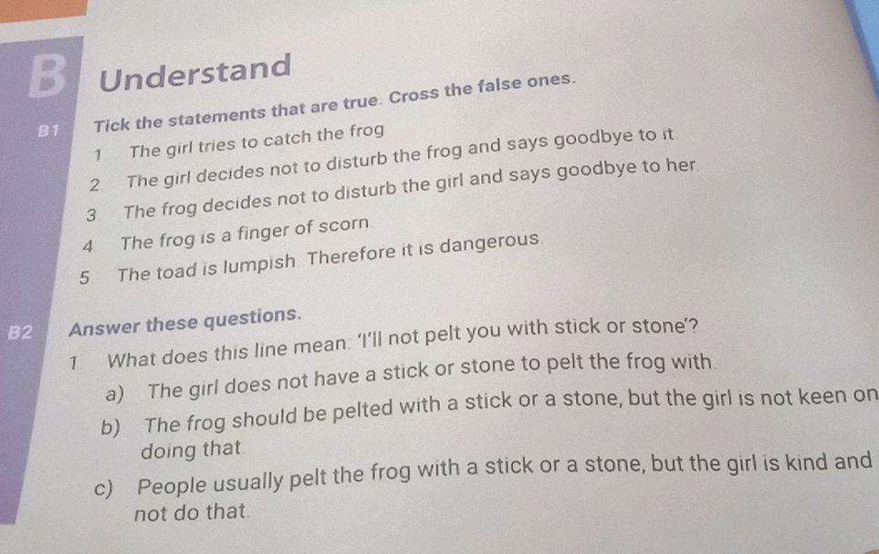 Tick the statements that are true. Cross the | StudyX