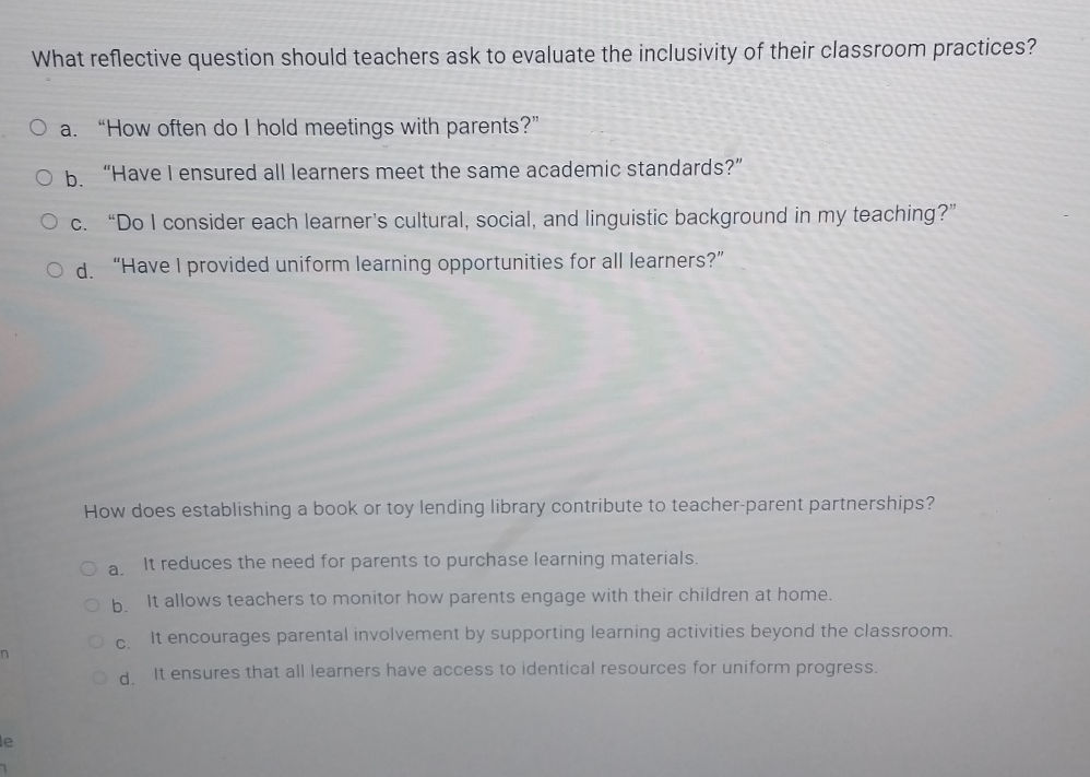 What reflective question should teachers ask | StudyX