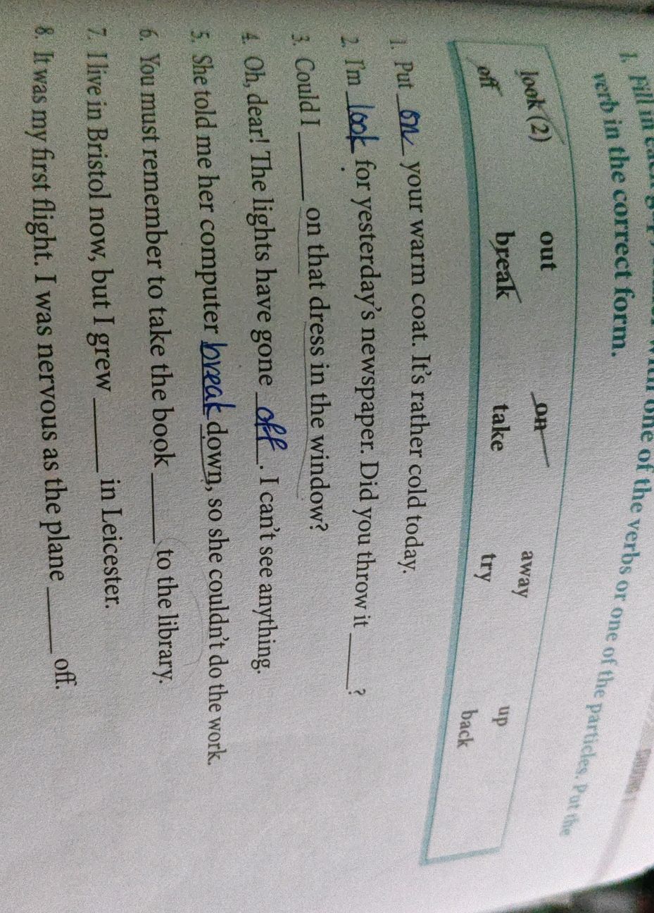 Fill in each gap with one of the verbs or | StudyX