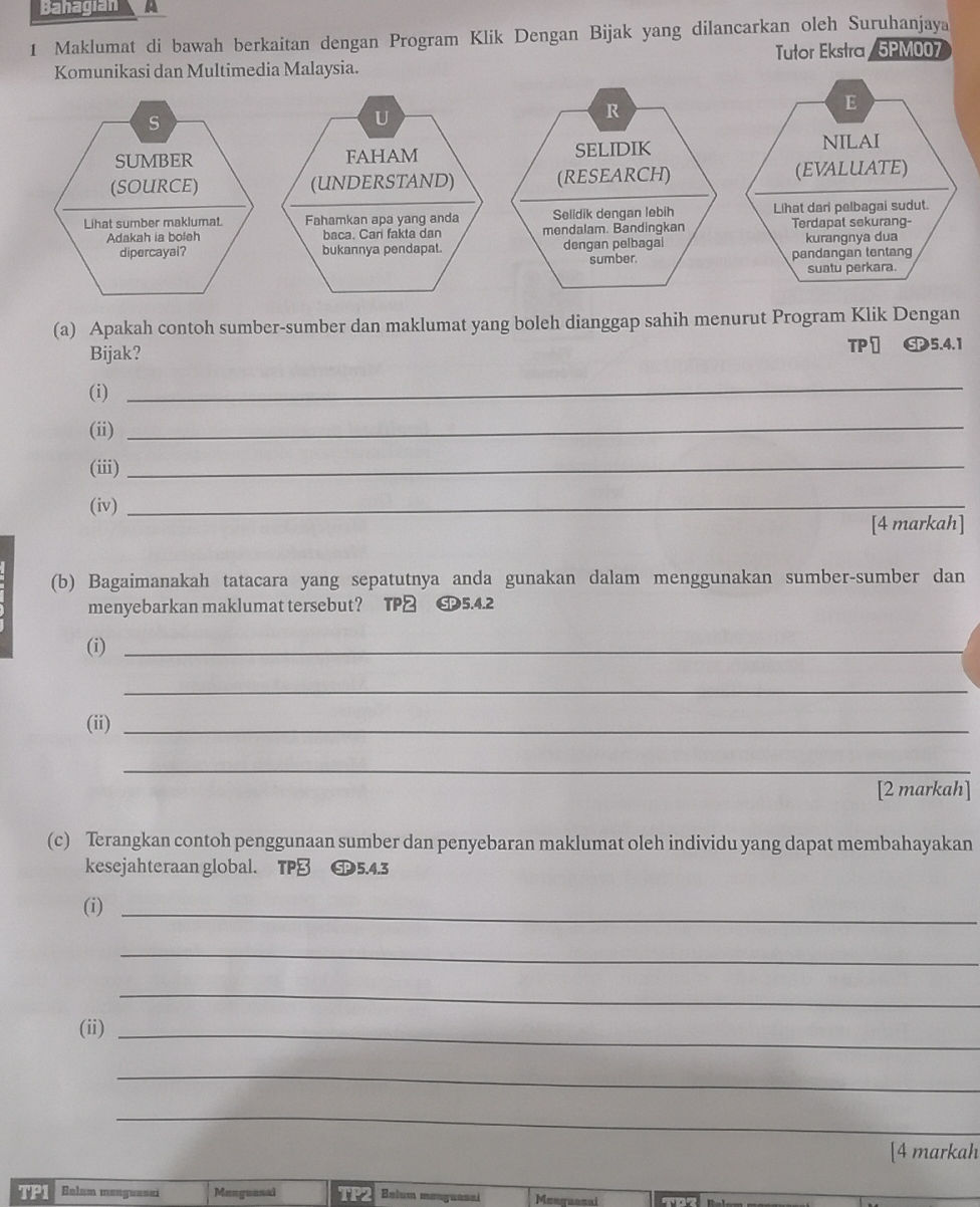 (a) Apakah contoh sumber-sumber dan maklumat | StudyX