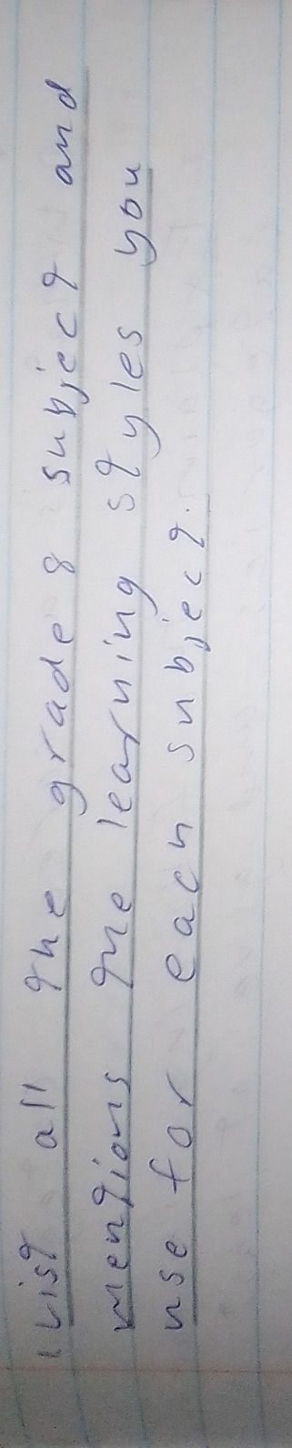 List all the grade 8 subject and mentions | StudyX