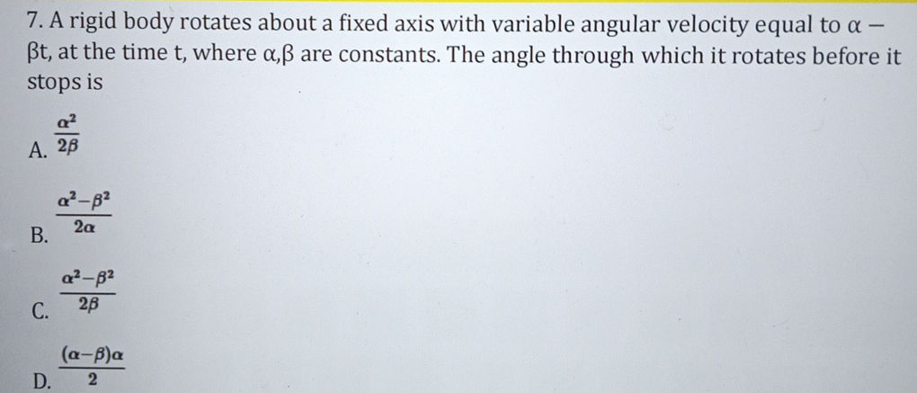 7. A rigid body rotates about a fixed axis | StudyX