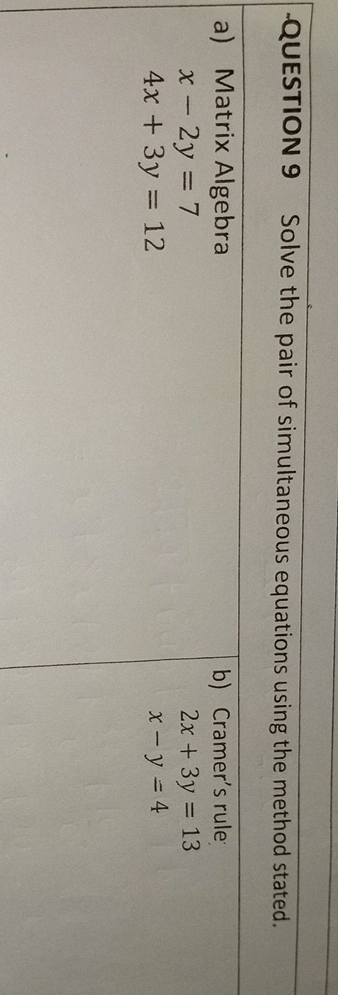 Solve the pair of simultaneous equations | StudyX
