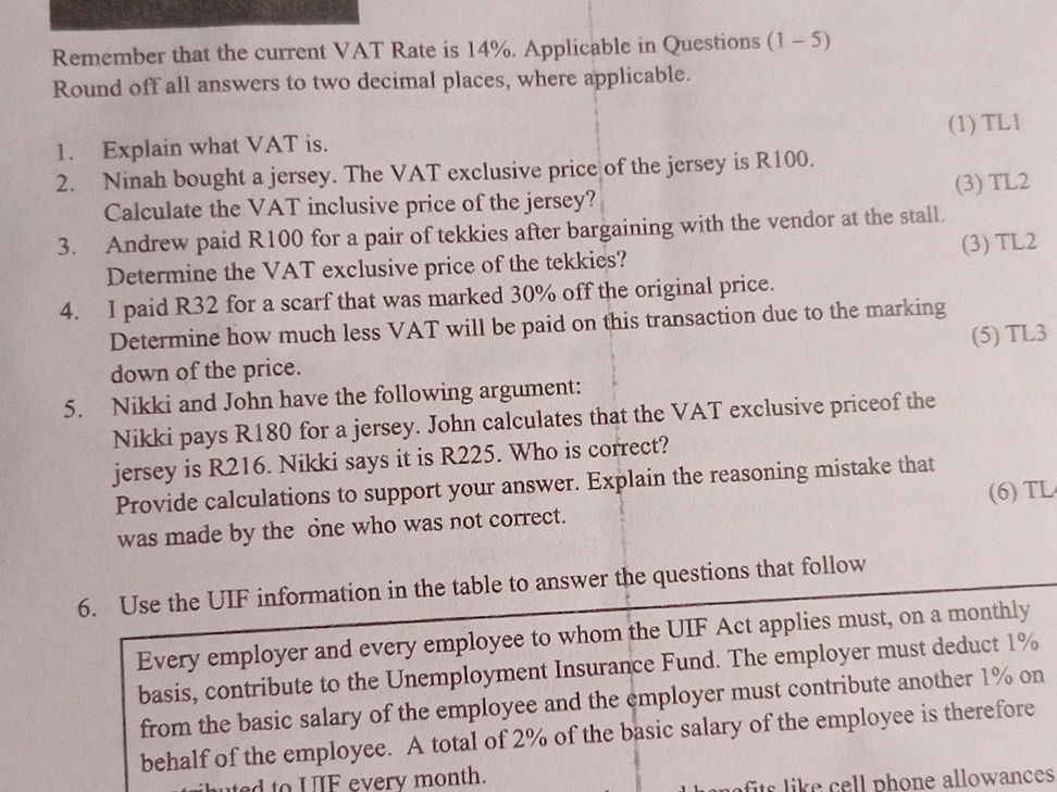 Remember that the current VAT Rate is 14%. | StudyX