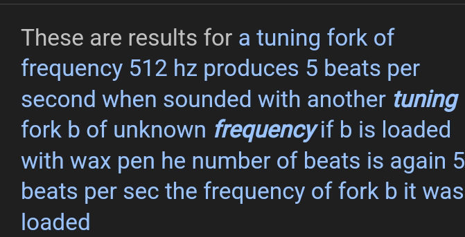 These are results for a tuning fork of | StudyX