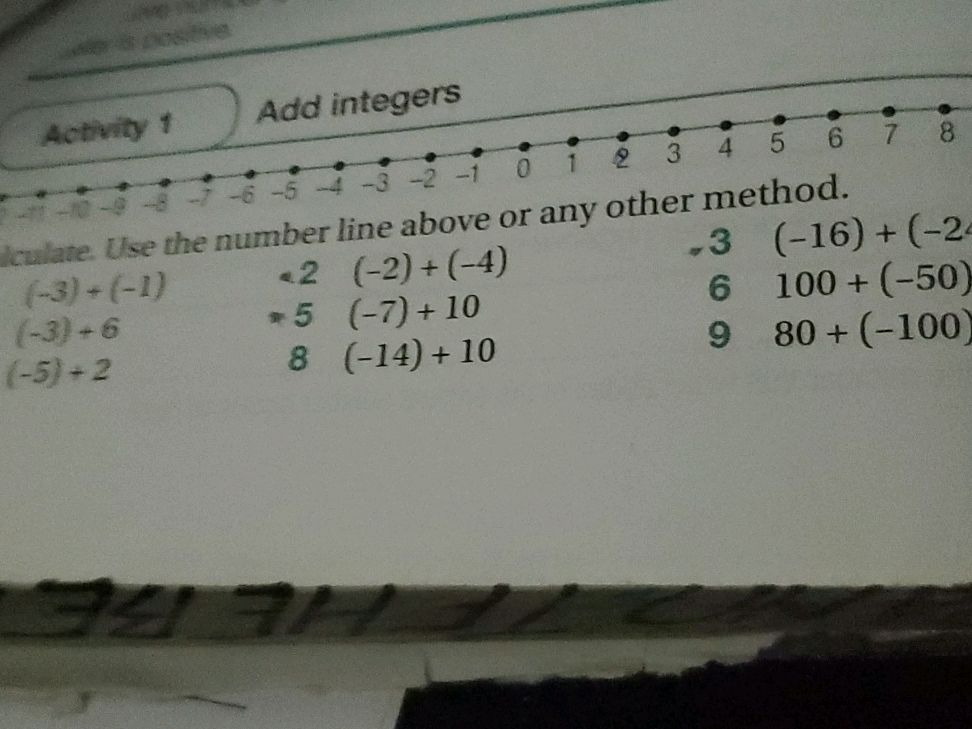 Calculate. Use the number line above or any | StudyX