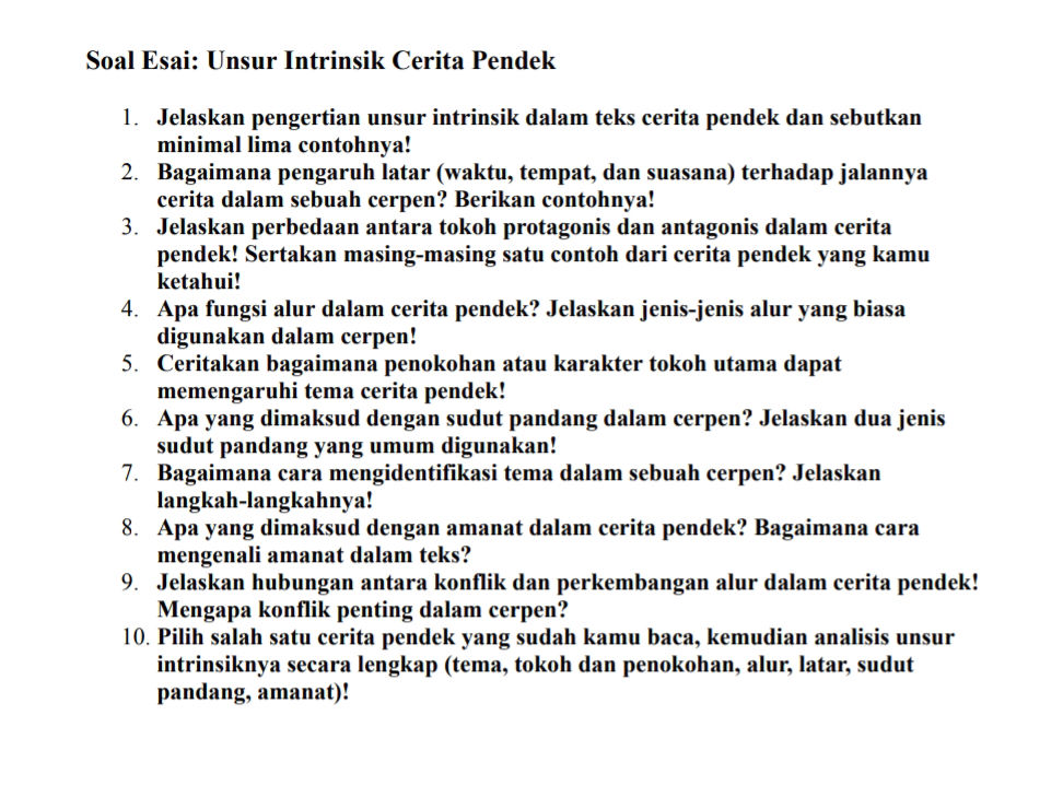 1. Jelaskan pengertian unsur intrinsik dalam | StudyX