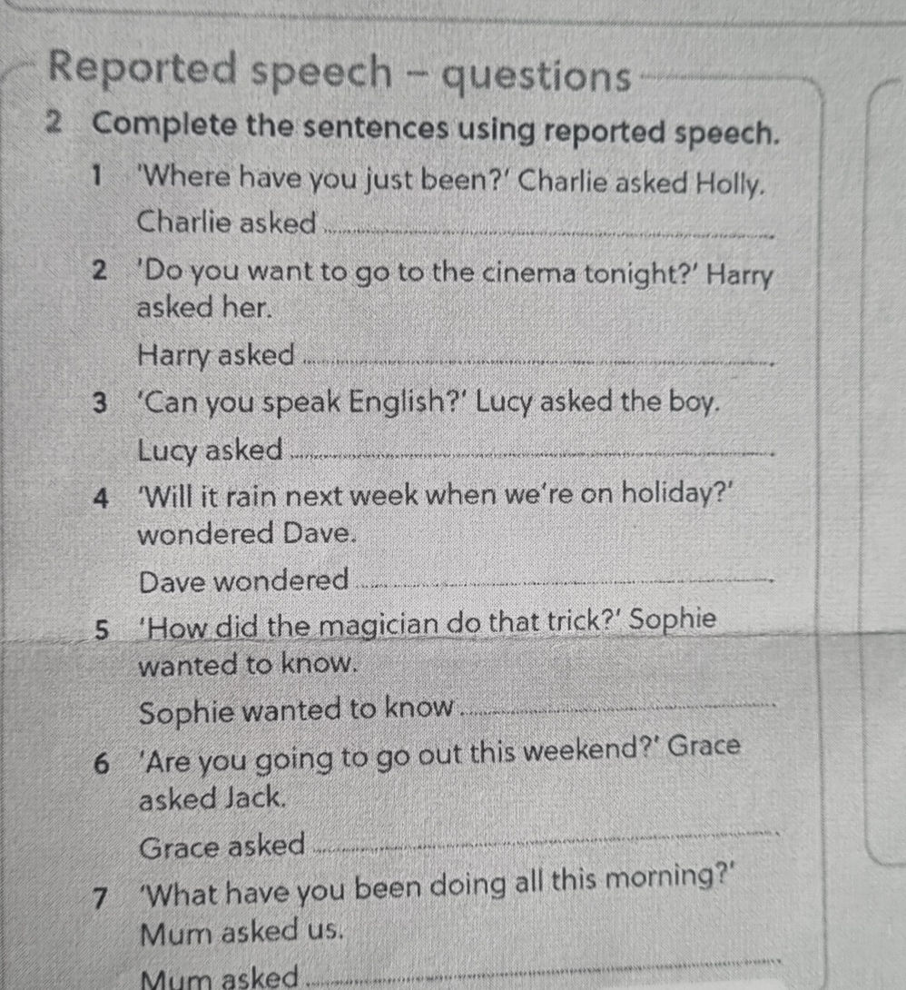 2 Complete the sentences using reported | StudyX