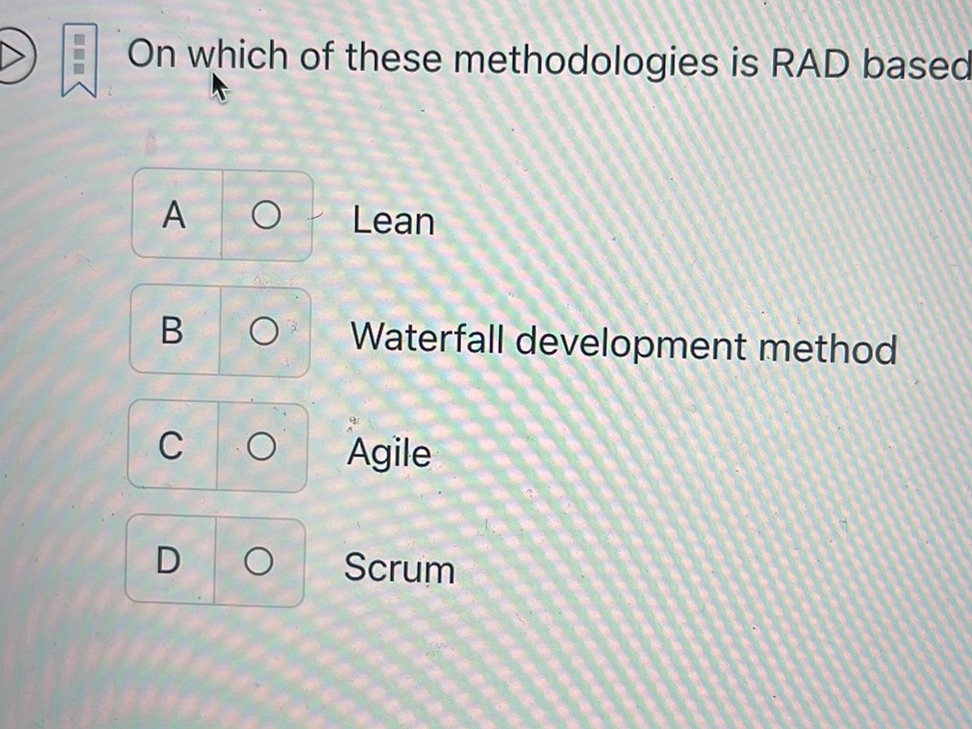 On which of these methodologies is RAD | StudyX