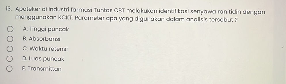 13. Apoteker di industri farmasi Tuntas CBT | StudyX