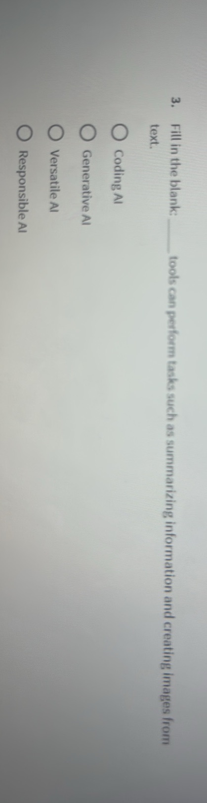 3. Fill in the blank: text. Coding AI | StudyX