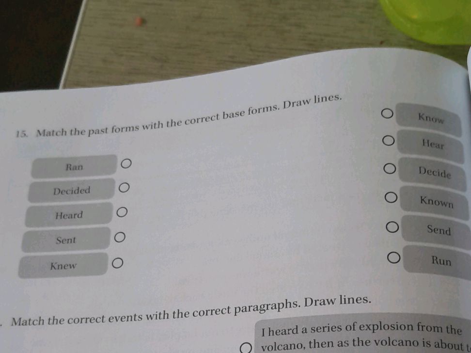 15. Match the past forms with the correct | StudyX