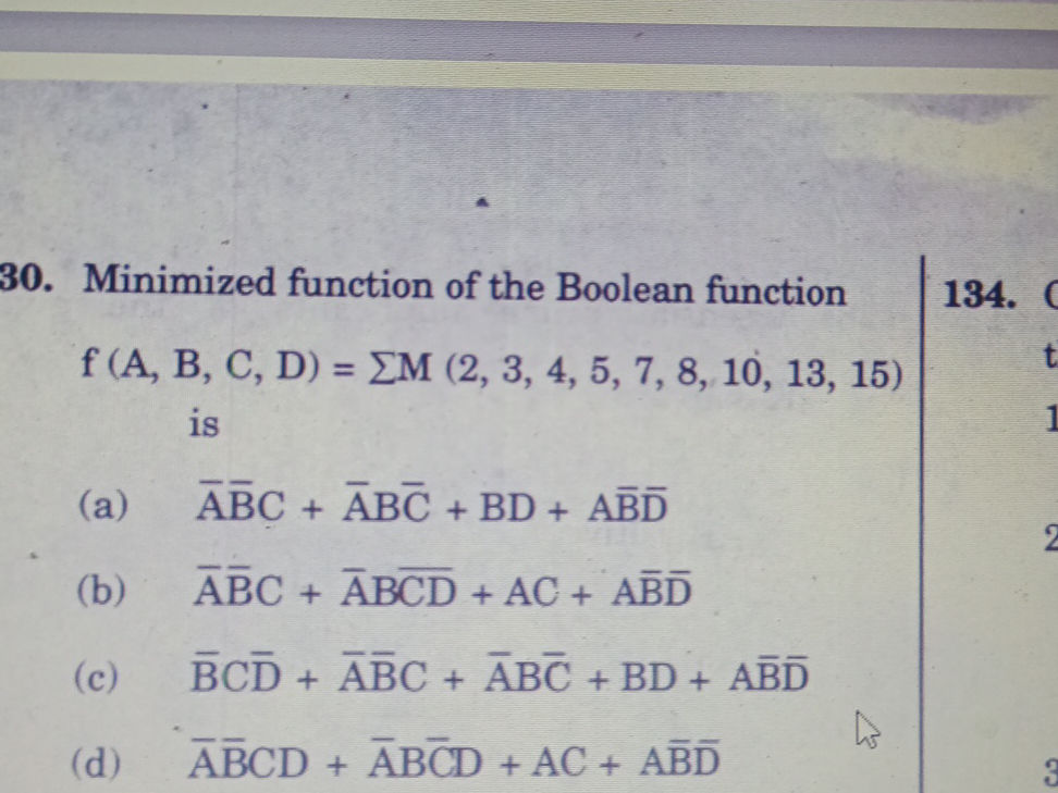 30. Minimized function of the Boolean | StudyX