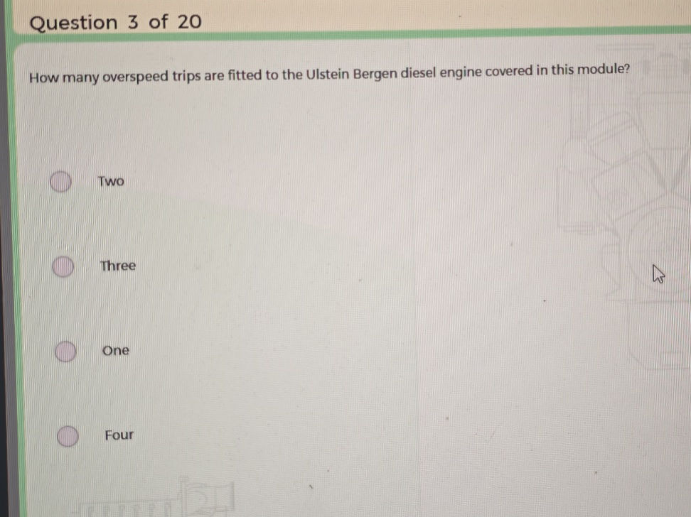 How many overspeed trips are fitted to the | StudyX