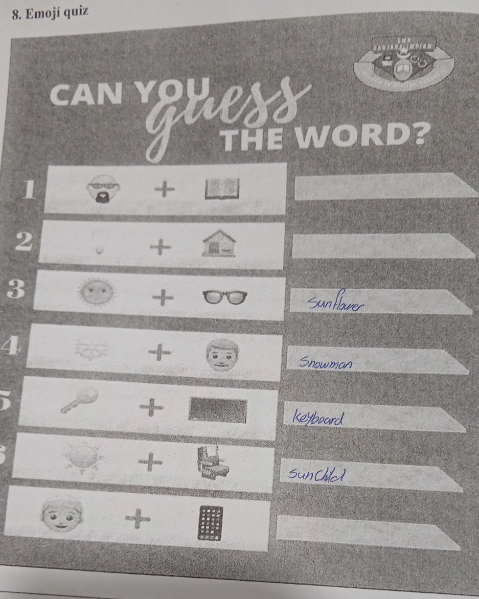 8. Emoji quiz CAN YOU guess THE WORD? 1. | StudyX