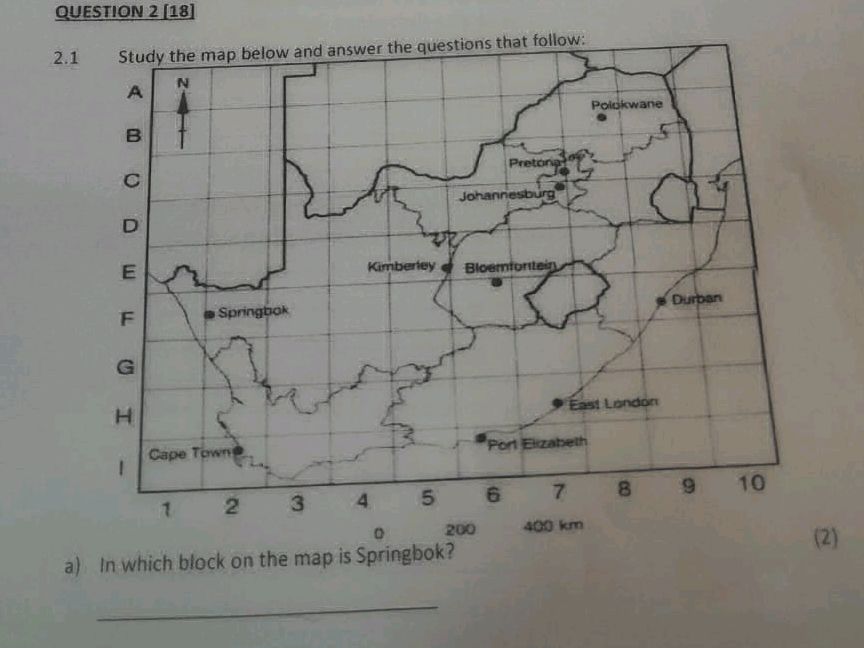 2. Study the map below and answer the | StudyX