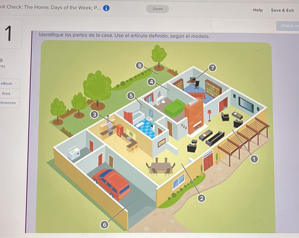 Identifique las partes de la casa. Use el | StudyX