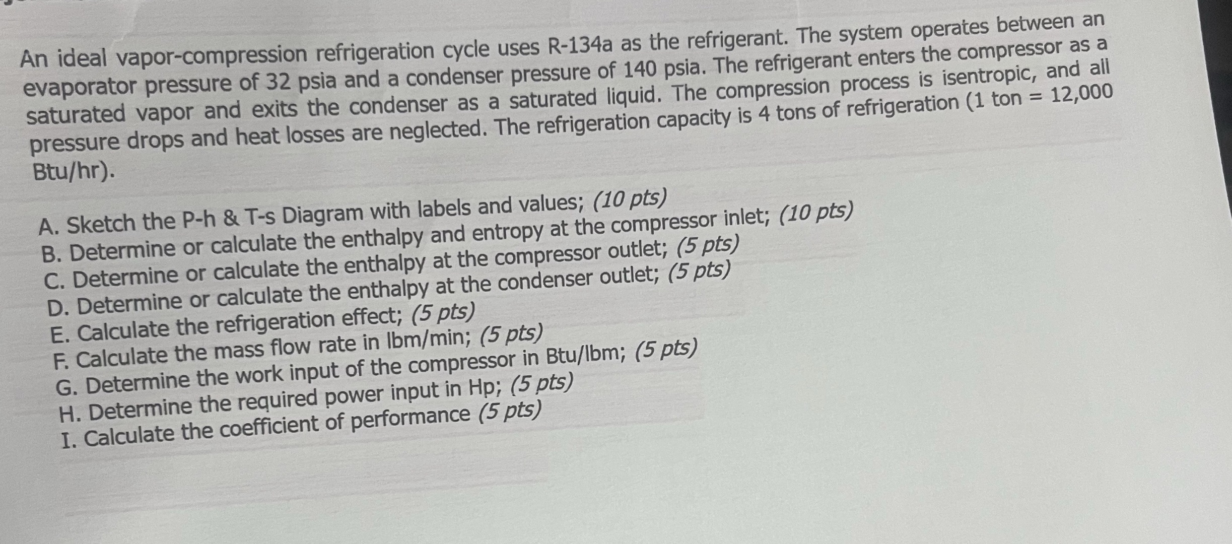 An ideal vapor-compression refrigeration | StudyX